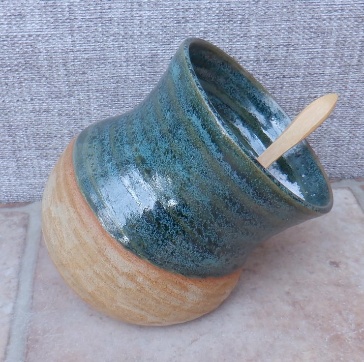 Salt pig or cellar hand thrown stoneware potter... - Folksy