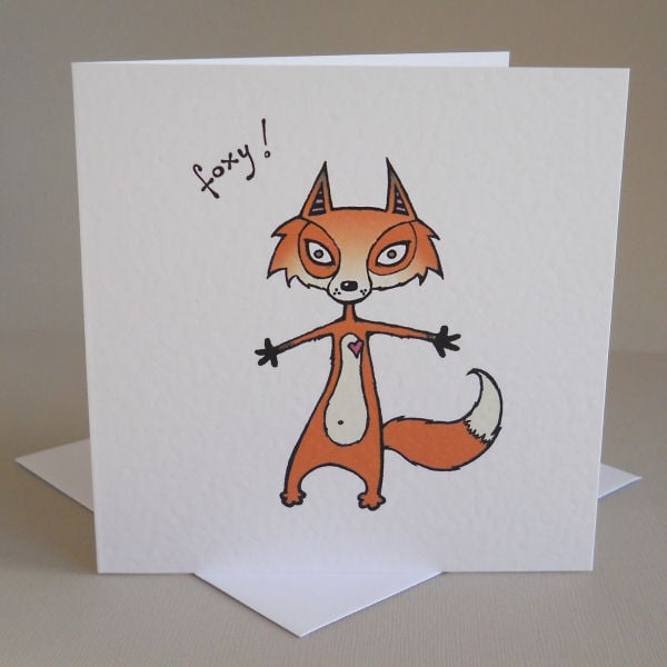 foxy greetings card - Folksy