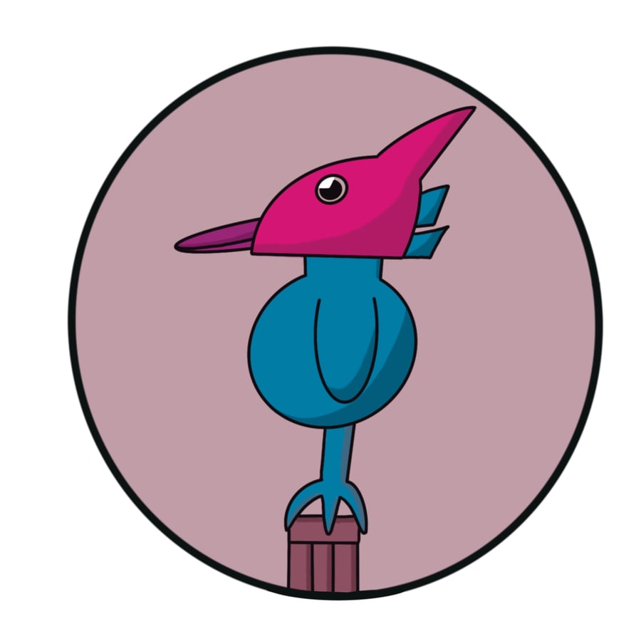 Bird Dude Vinyl Sticker - Folksy