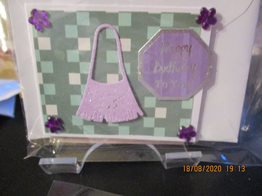 Happy Birthday to you Handbag Card - Folksy