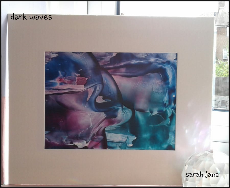Dark Waves Original Encaustic Art Painting - Folksy
