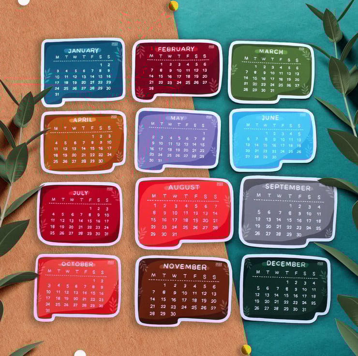 2023 Calendar stickers, mini calendar stickers,... - Folksy