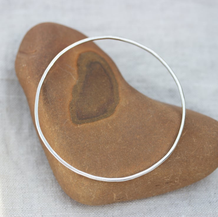 Sterling Silver Skinny Stacking Bangle - Folksy