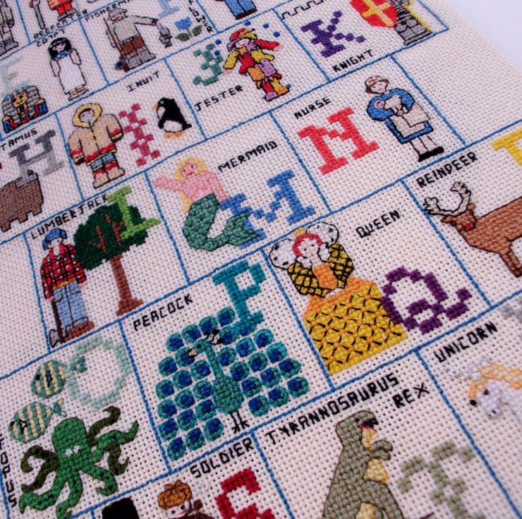 Personalised nursery alphabet sampler,cross sti... - Folksy