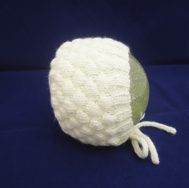 Hand Knit Baby Bonnet, Bubble Baby Bonnet, Chil... - Folksy