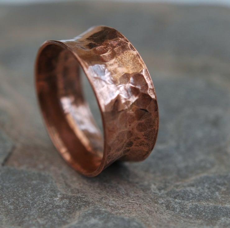 Hammered Copper Anticlastic Ring, size K - Folksy