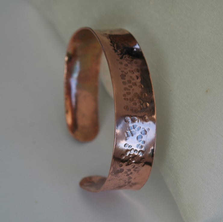 Wide Hammered Copper Cuff Bangle, Anticlastic,... - Folksy