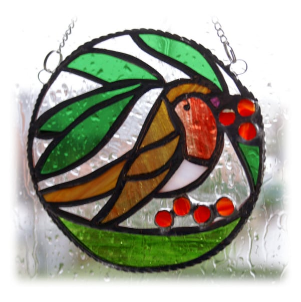 Robin Picture Stained Glass Suncatcher British ... - Folksy