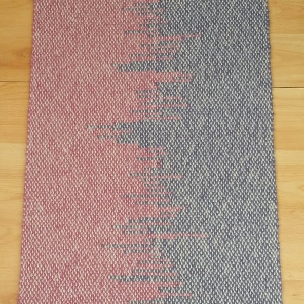 Hand Woven Rug - Pink and lilac - Folksy
