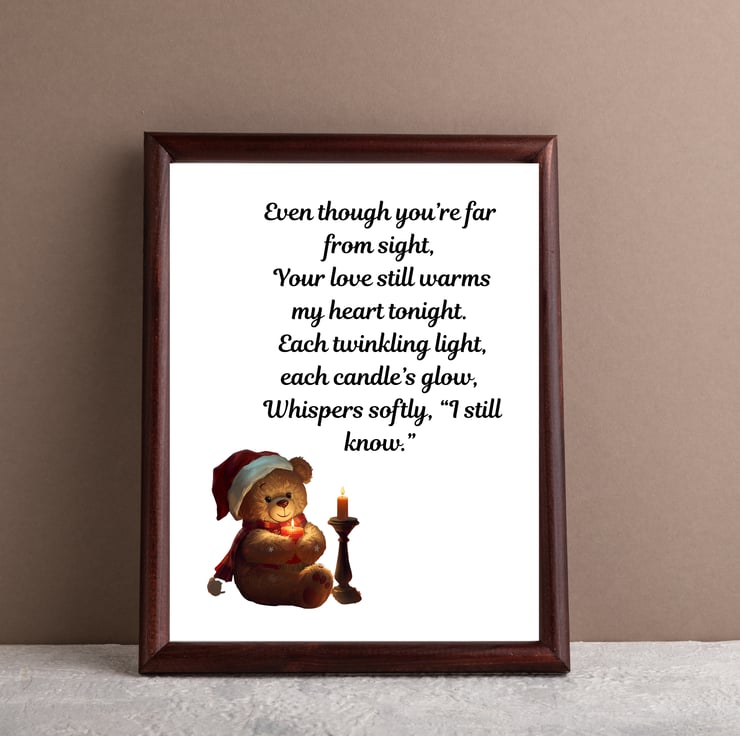 Even though you’re far from sight, Poem Print, A4 - Folksy