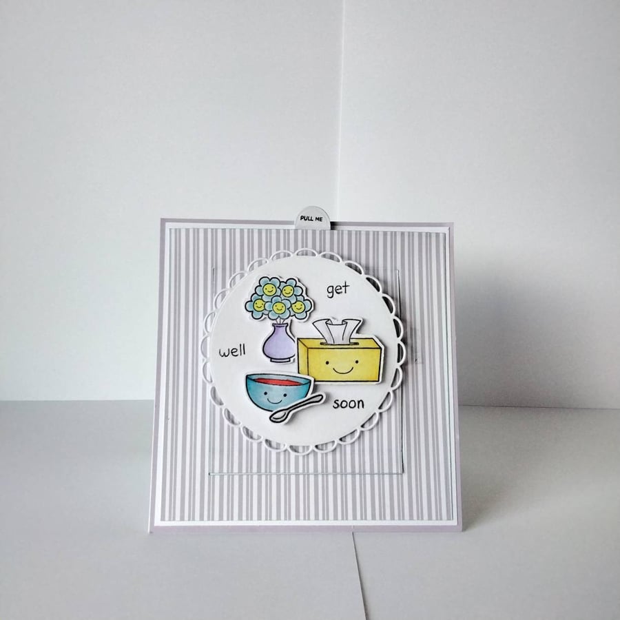Unique, hand made, kinetic card - pull and sli... - Folksy