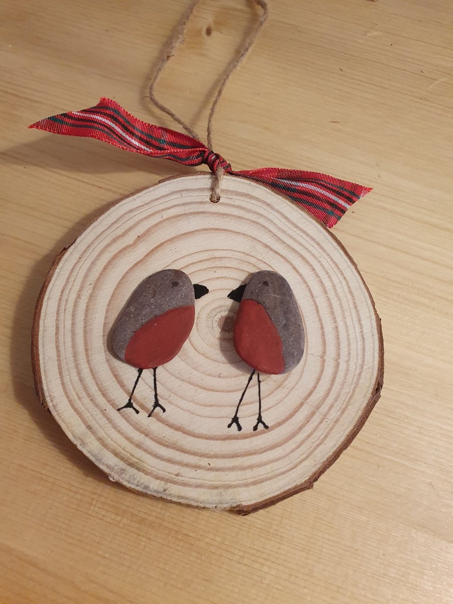 Rustic Robin hanging decoration - Folksy