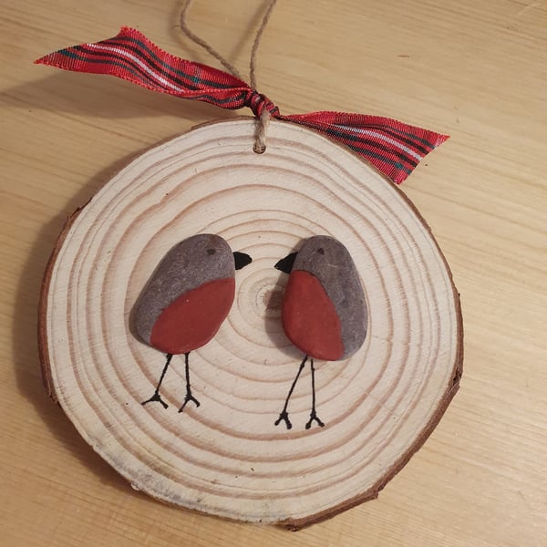 Rustic Robin hanging decoration - Folksy