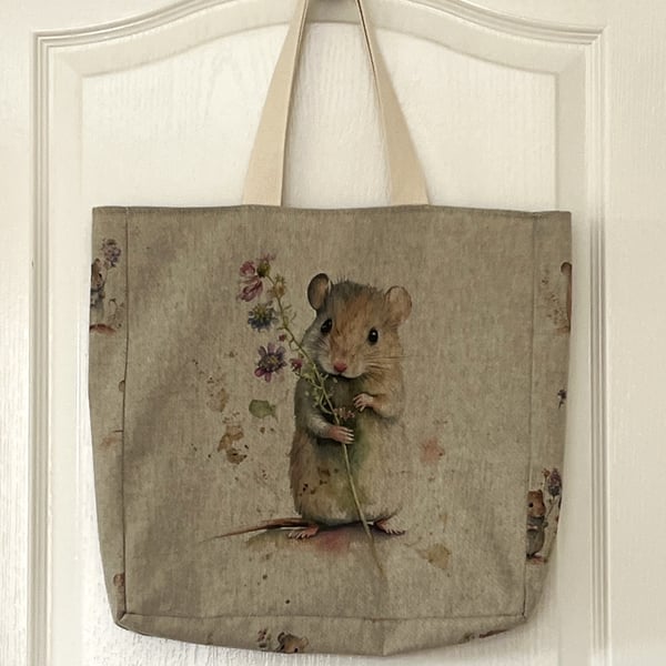 Tote Shopper Bag featuring Cute Field Mice - Folksy