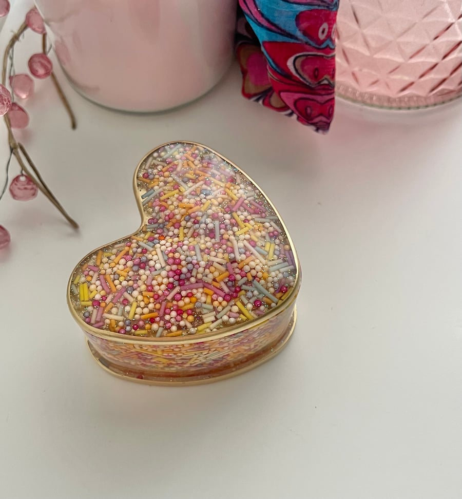 Handmade Glittery Sprinkles 7.5cm Resin Trinket... - Folksy