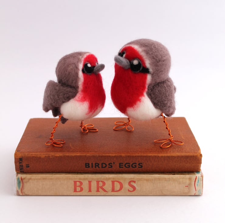 Needle Felted Robin Bird Decoration - Large Robin - Folksy