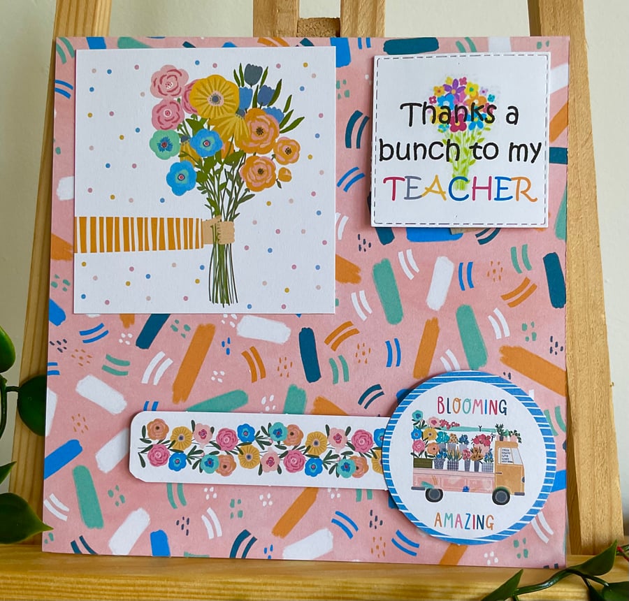 Card. Thank you to my teacher. Card for teacher. - Folksy