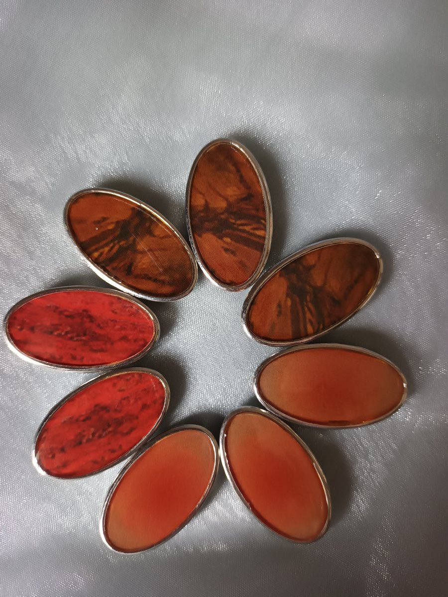 Set of 9 Enamelled Lozenge Shaped Beads - Shade... - Folksy