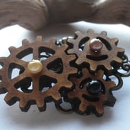 Hair clip Triple Cogs - Folksy