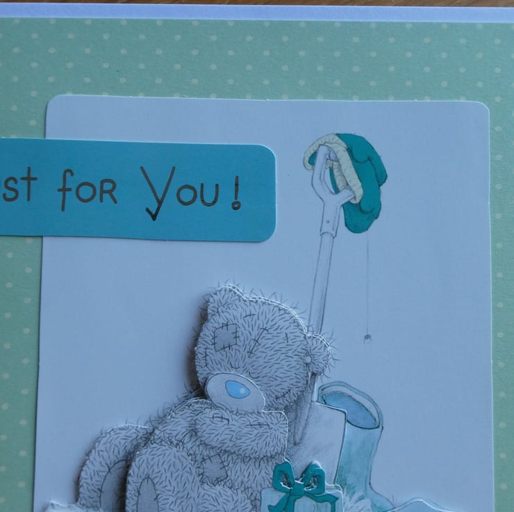Tatty Teddy Card for Gardener - Folksy