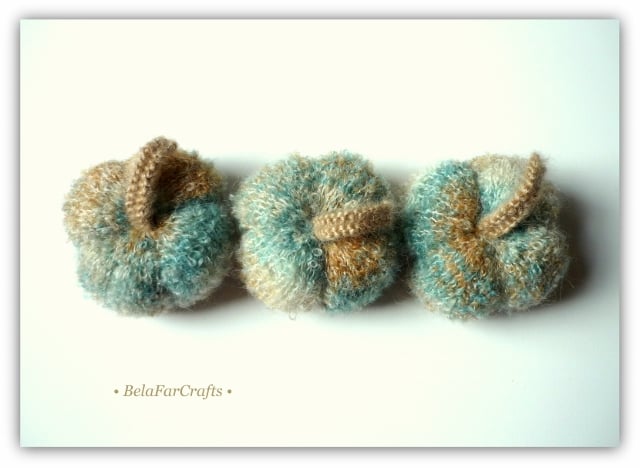 Knitted fuzzy pumpkin - Blue Christmas - Winter... - Folksy