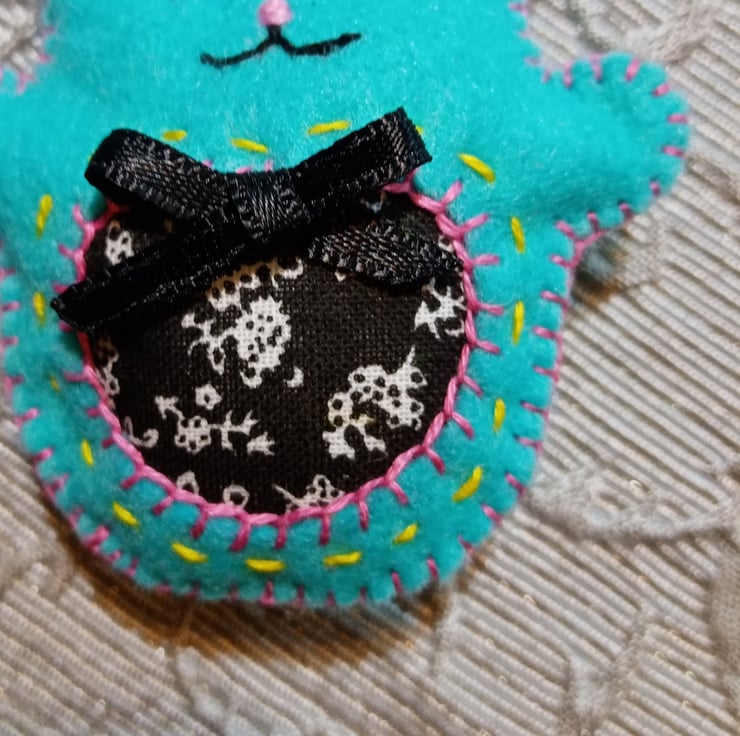 Turquoise Felt Bunny Keyring - Folksy