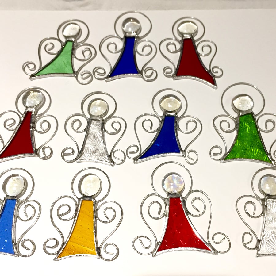Stained Glass Mini Angel Suncatchers - Handmade... - Folksy