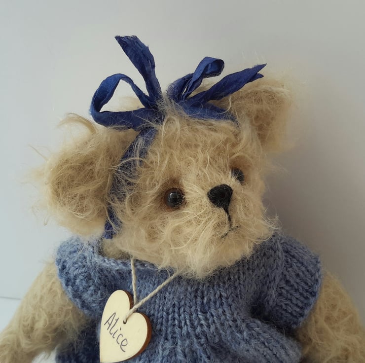 Alice Bear, Mohair Artist Bear, Dressed Teddy B... - Folksy