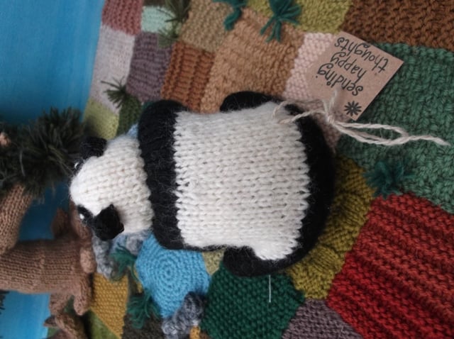 Knitted panda - Folksy