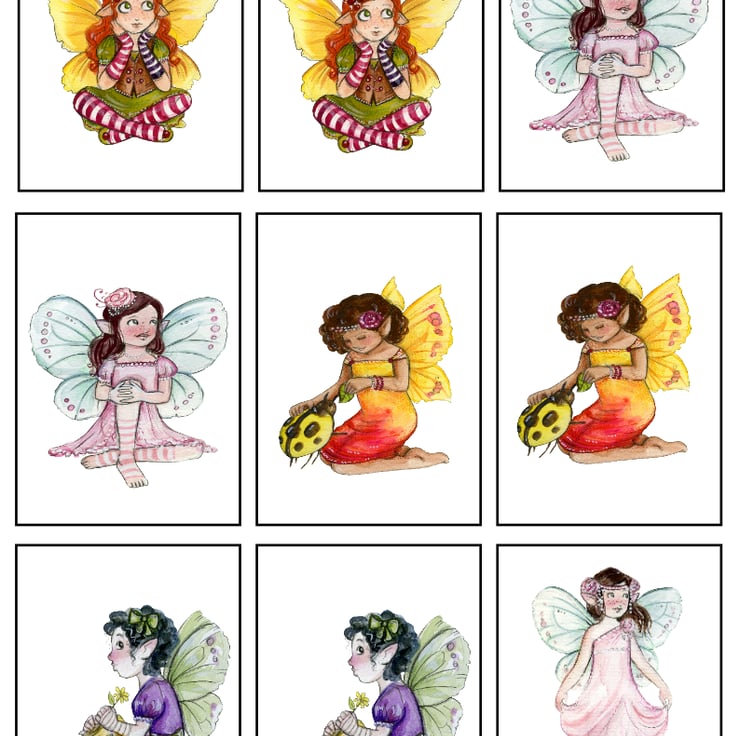 Children's Fairy memory match 2 card game - Folksy