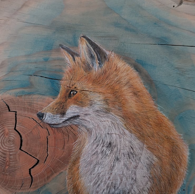 Original Fox Art on Reclaimed Wood - Folksy