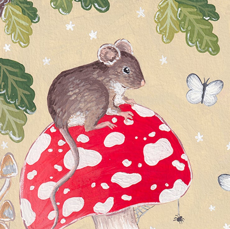 Harvest Mice and Toadstools Art Print - Folksy