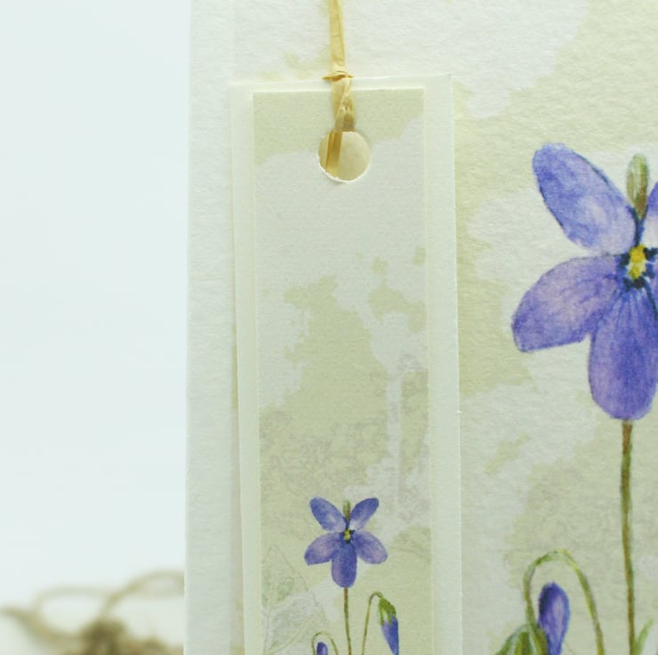 Violet Greeting Card With Tag - Hand Designed b... - Folksy