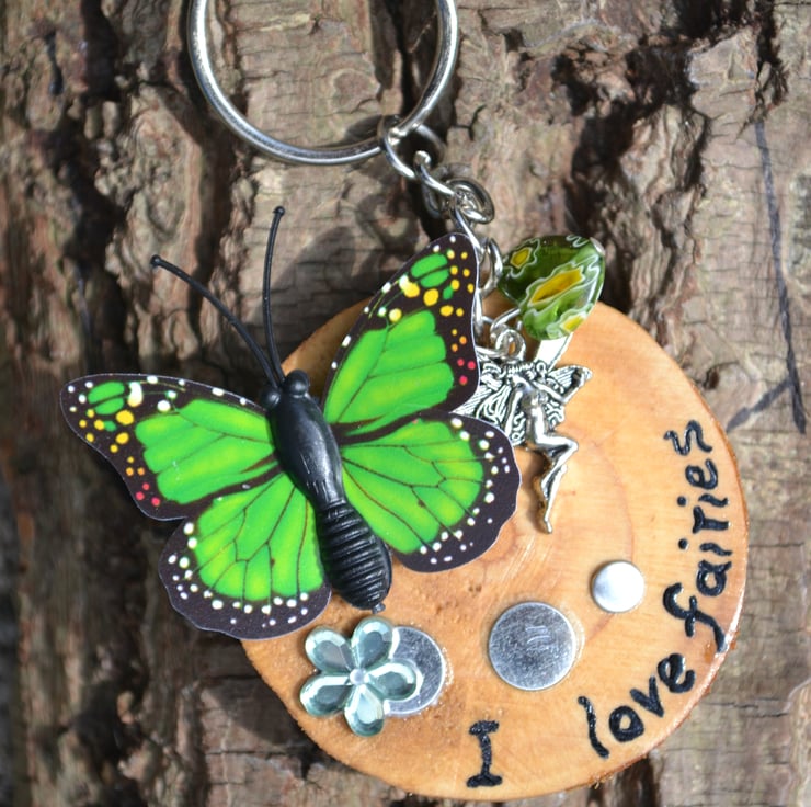 I Love Fairies key ring - Folksy