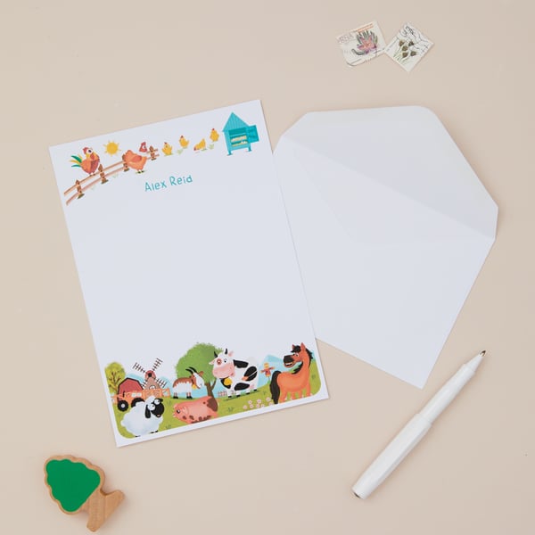 Letter Writing Paper, Kids Letter Writing Farm ... - Folksy