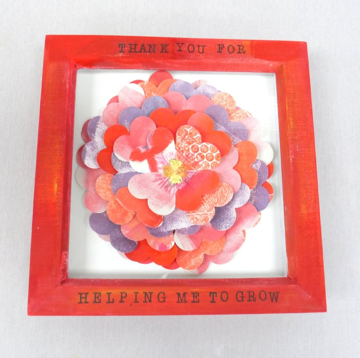 Teacher Frame, Thank You Frame, Framed Flowers,... - Folksy