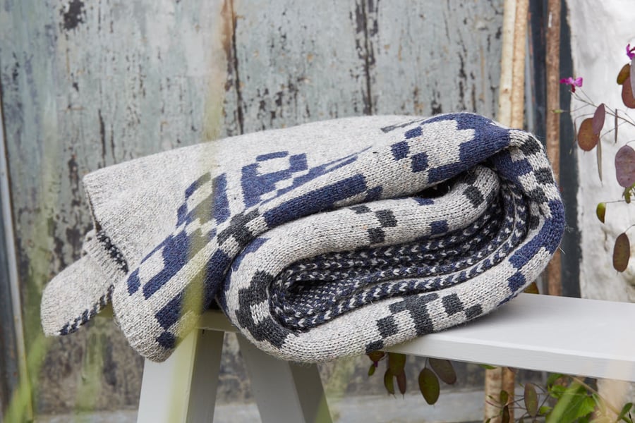Contemporary Double Bed sized British Blanket k... - Folksy