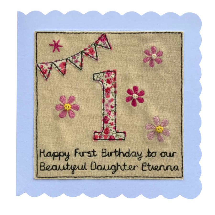 Number Birthday Card, Liberty Floral Card Name ... - Folksy