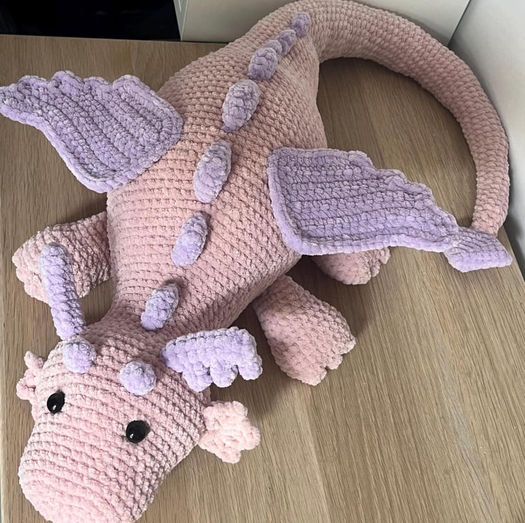 Large crochet dragon plushie - cute dragon plus... - Folksy