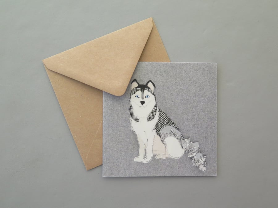 Husky dog card - Folksy