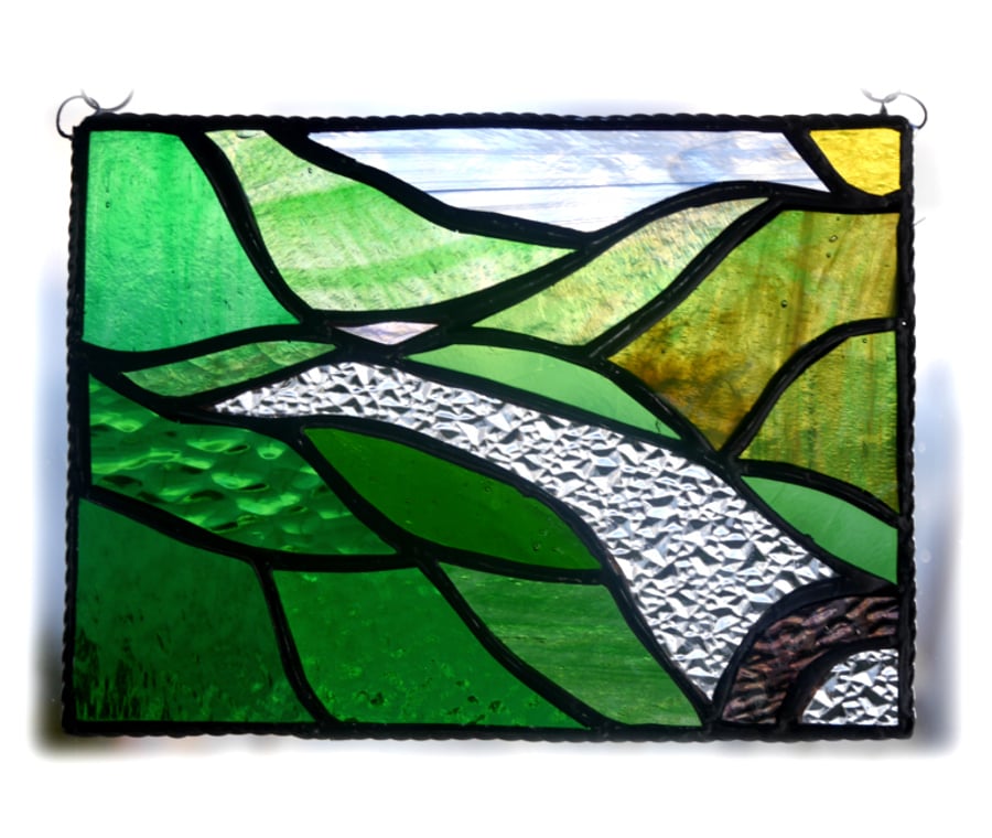 River Valley Panel Stained Glass Landscape Pict... - Folksy