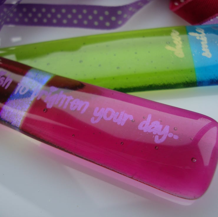 fused glass wish sticks - Folksy