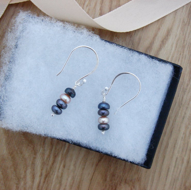 Sea Stack Sterling Silver and Freshwater Pearl ... - Folksy