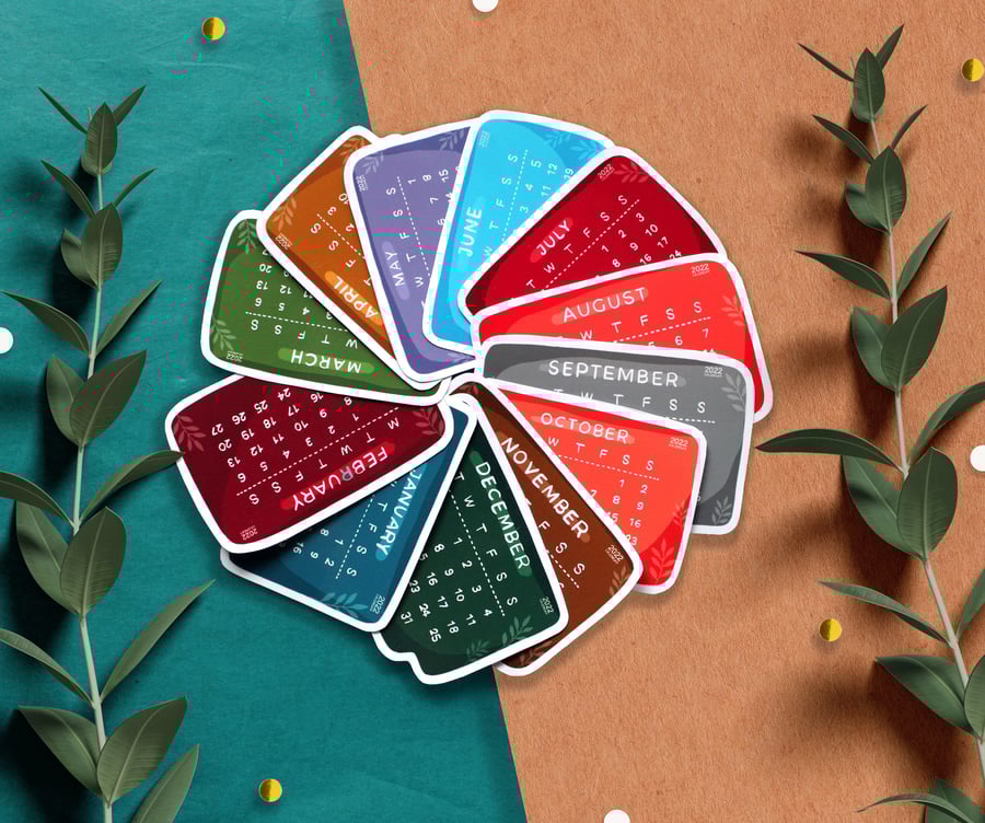 2023 Calendar stickers, mini calendar stickers,... - Folksy