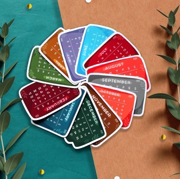 2023 Calendar stickers, mini calendar stickers,... - Folksy