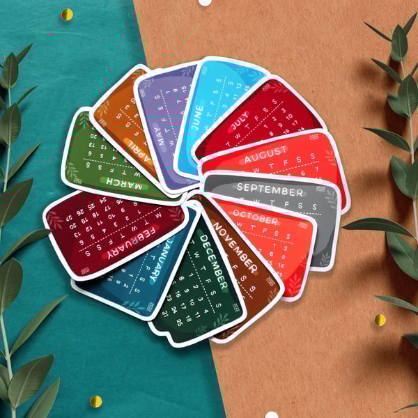 2023 Calendar stickers, mini calendar stickers,... - Folksy
