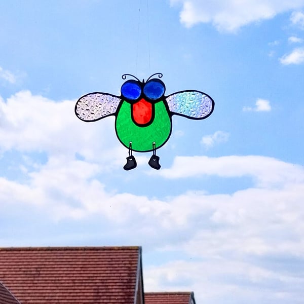 Stained glass suncatcher Fly - Folksy