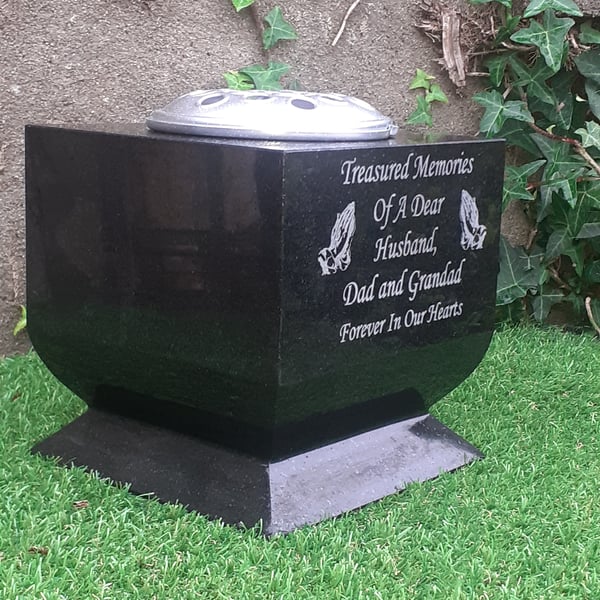 Personalised Granite Memorial Vase Plaque Grav... - Folksy