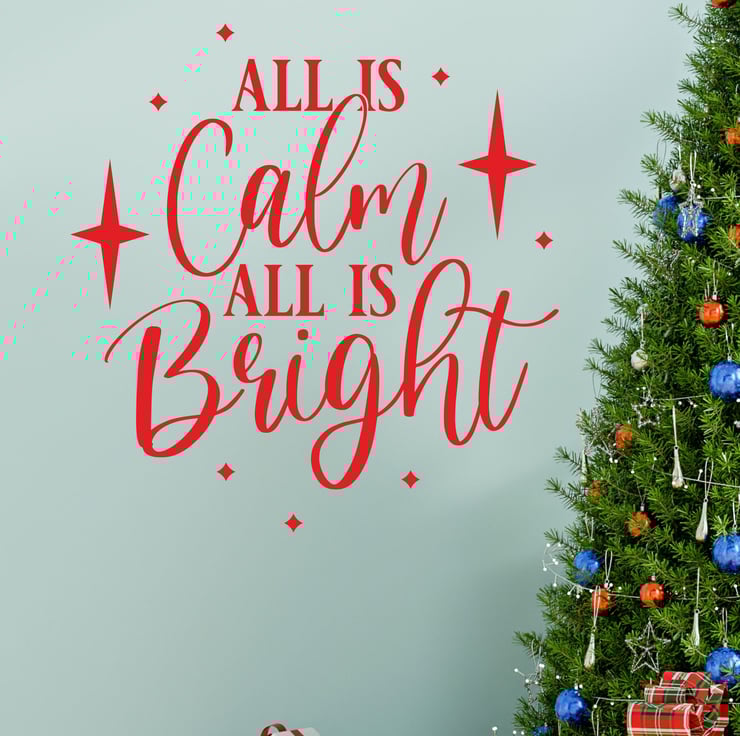 All is Calm, All is Bright Christmas Window Wal... - Folksy