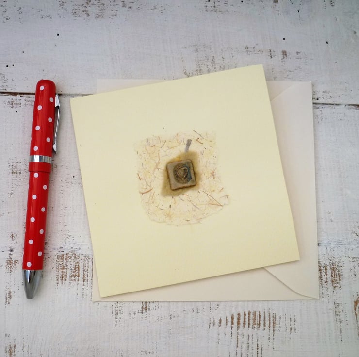 Handmade ceramic Gift card, blank greetings car... - Folksy